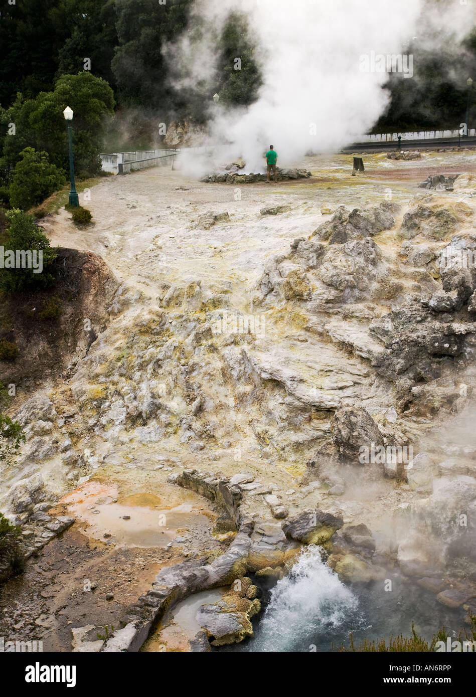 Steaming Hot Springs in the village of Furnas Stock Photo - Alamy