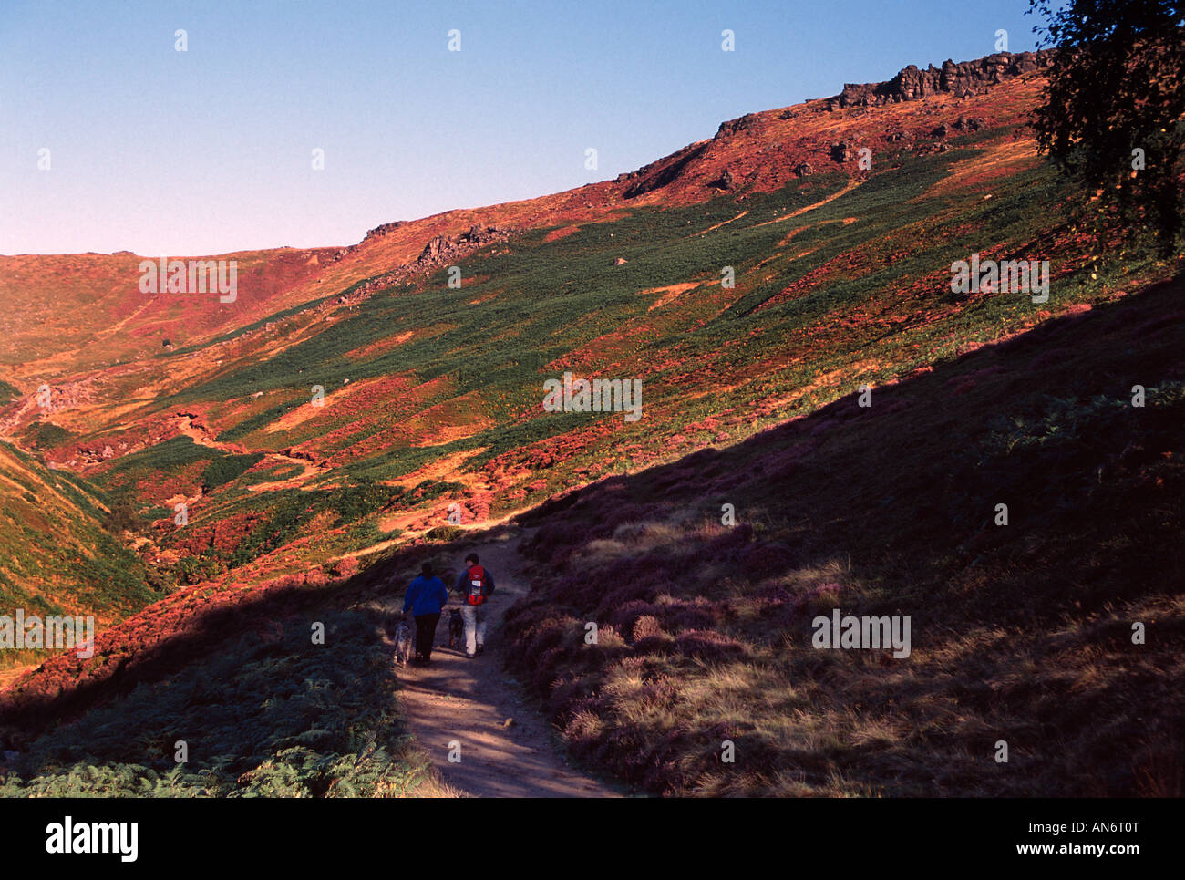 walking up grindsbrook vale of edale high peak district national park ...