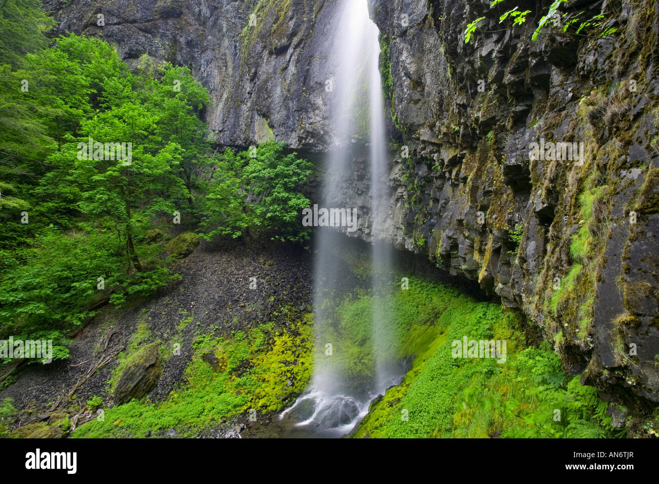 Waterfall in Columbia River Gorge Stock Photo - Alamy