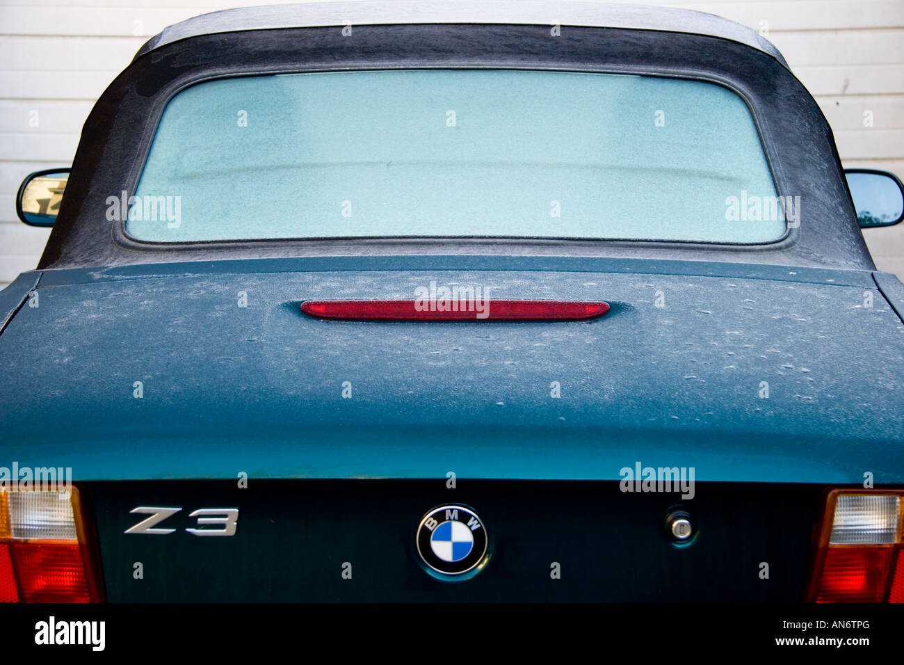 Rear view of a BMW Z3 roadster car with ice on it Stock Photo - Alamy