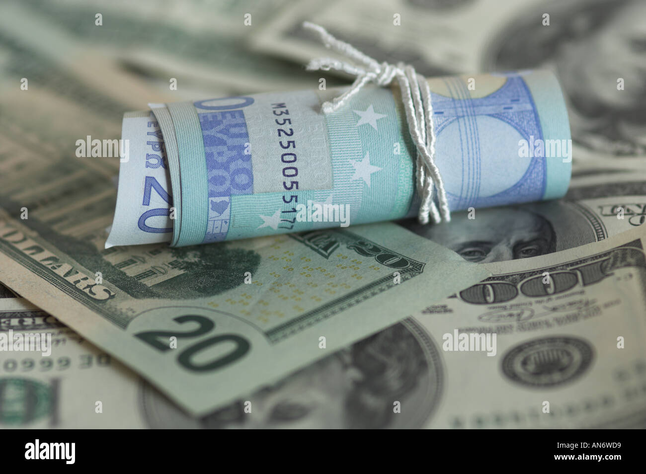 US dollars and euro notes Stock Photo - Alamy