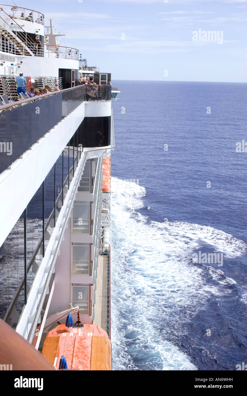 Cruising on the open sea aboard the Carnival Miracle cruise ship Stock ...