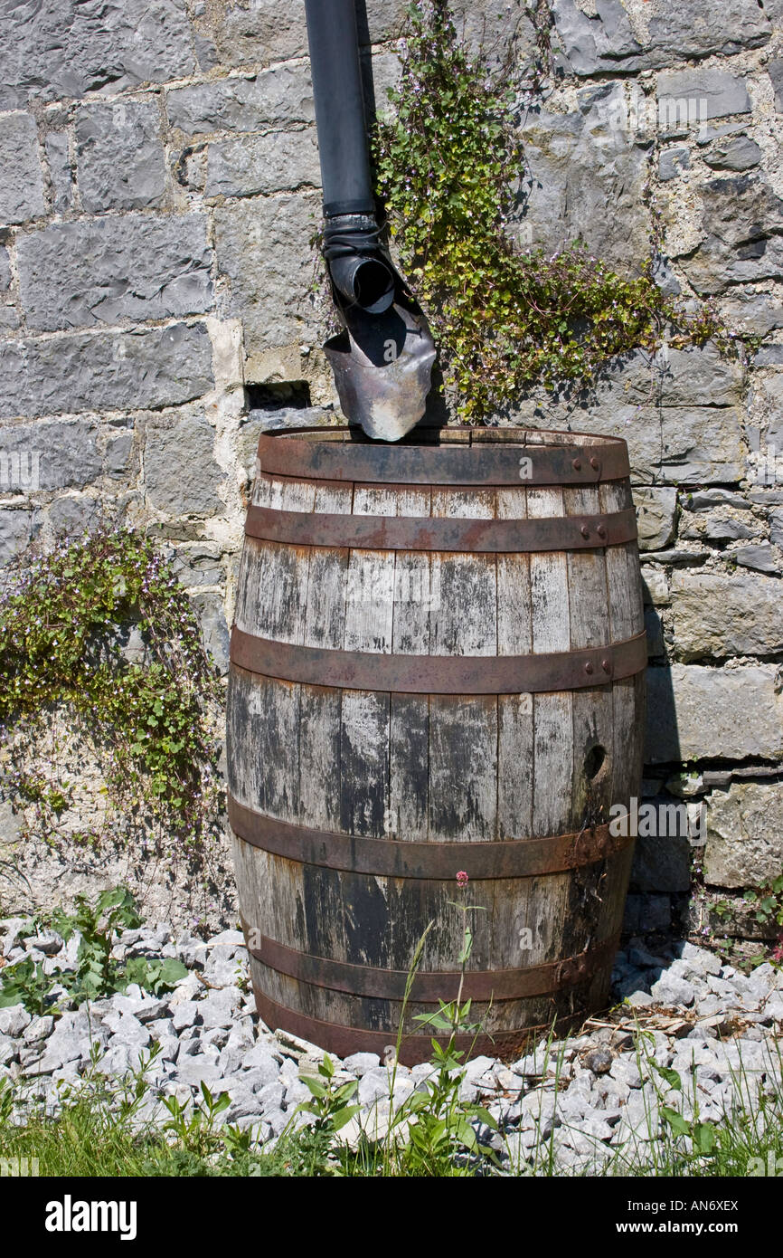 Rainwater Barrel and Drainage Spout Stock Photo - Alamy