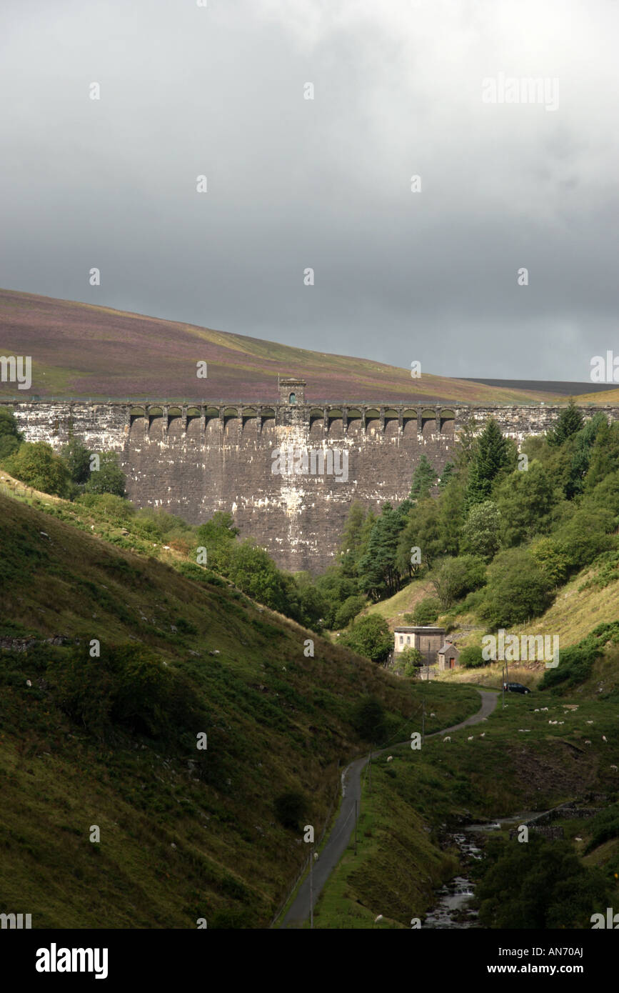 The dam at Grwyne Fawr Reservoir, Black, Mountains, Powys, Wales, UK ...