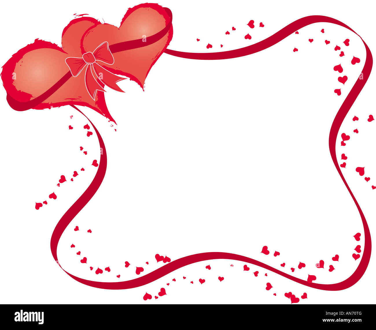 Valentines frame with two hearts Stock Photo - Alamy