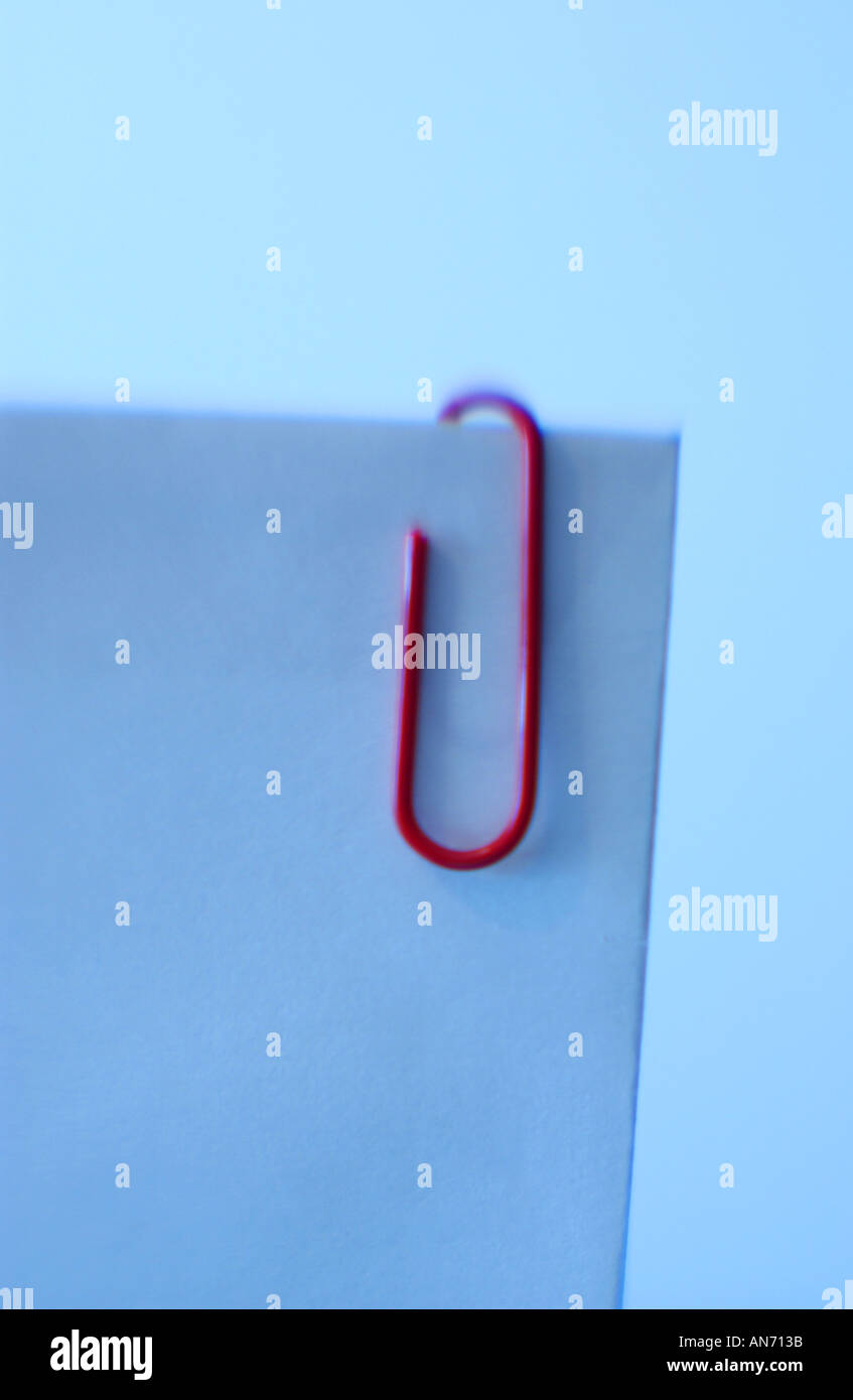 Paper clip on a sheet of paper Cool Stock Photo - Alamy