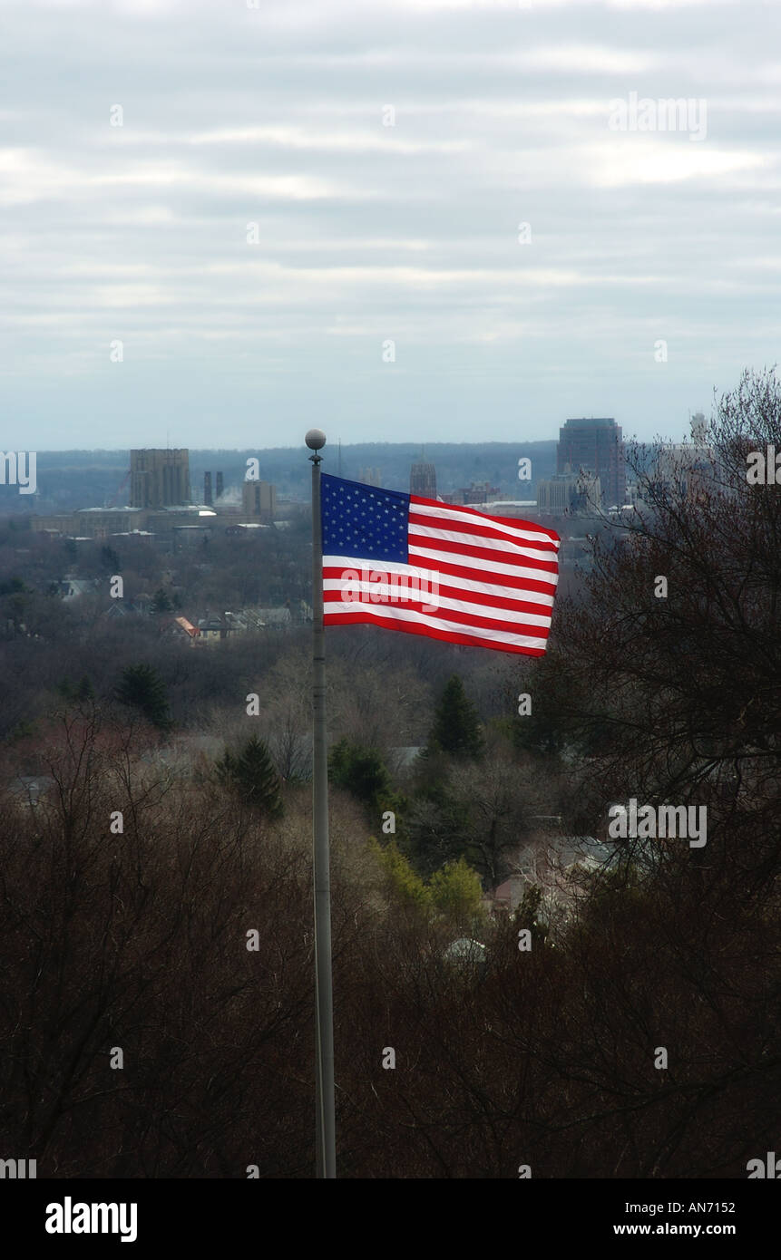 School flag flying hi-res stock photography and images - Alamy