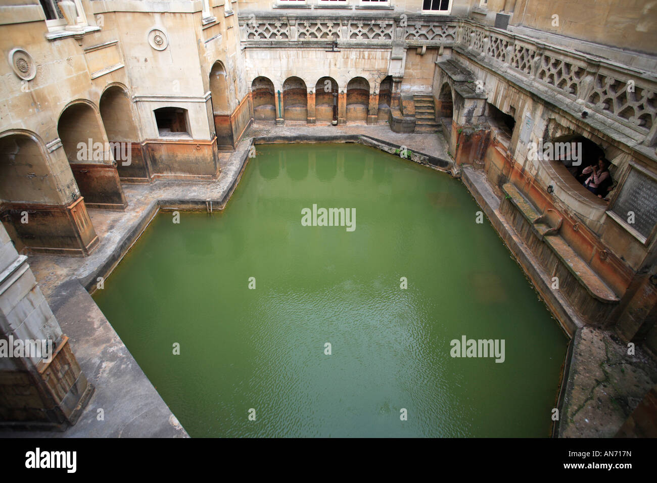 The King’s Bath or Sacred Spring at the Roman Baths in Bath, Somerset ...