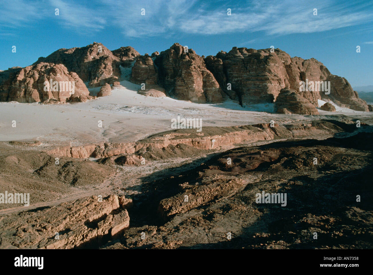 Mountains and valley forming Jebel Umm Stock Photo - Alamy