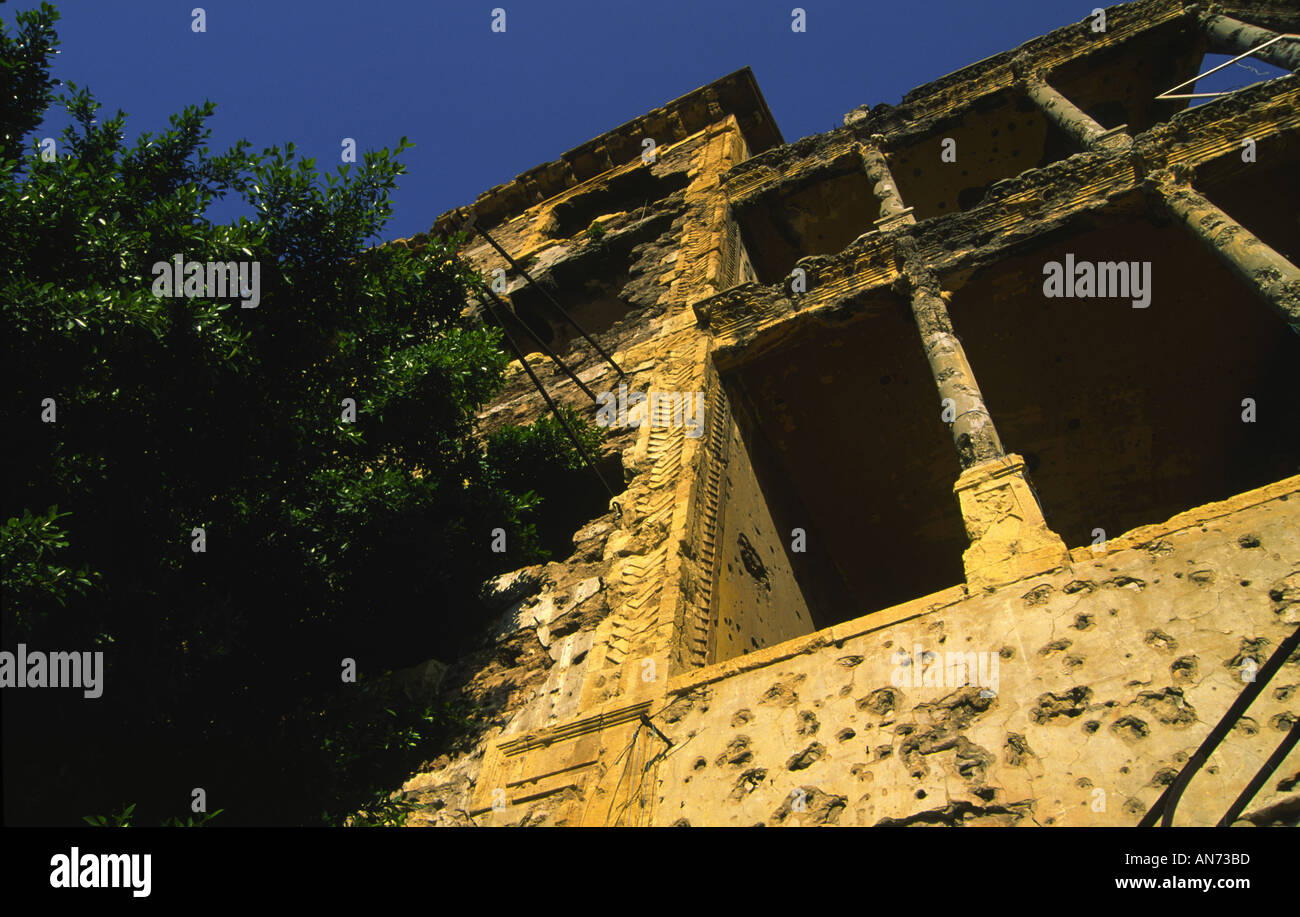 War ravaged buildings in Beirut Stock Photo - Alamy