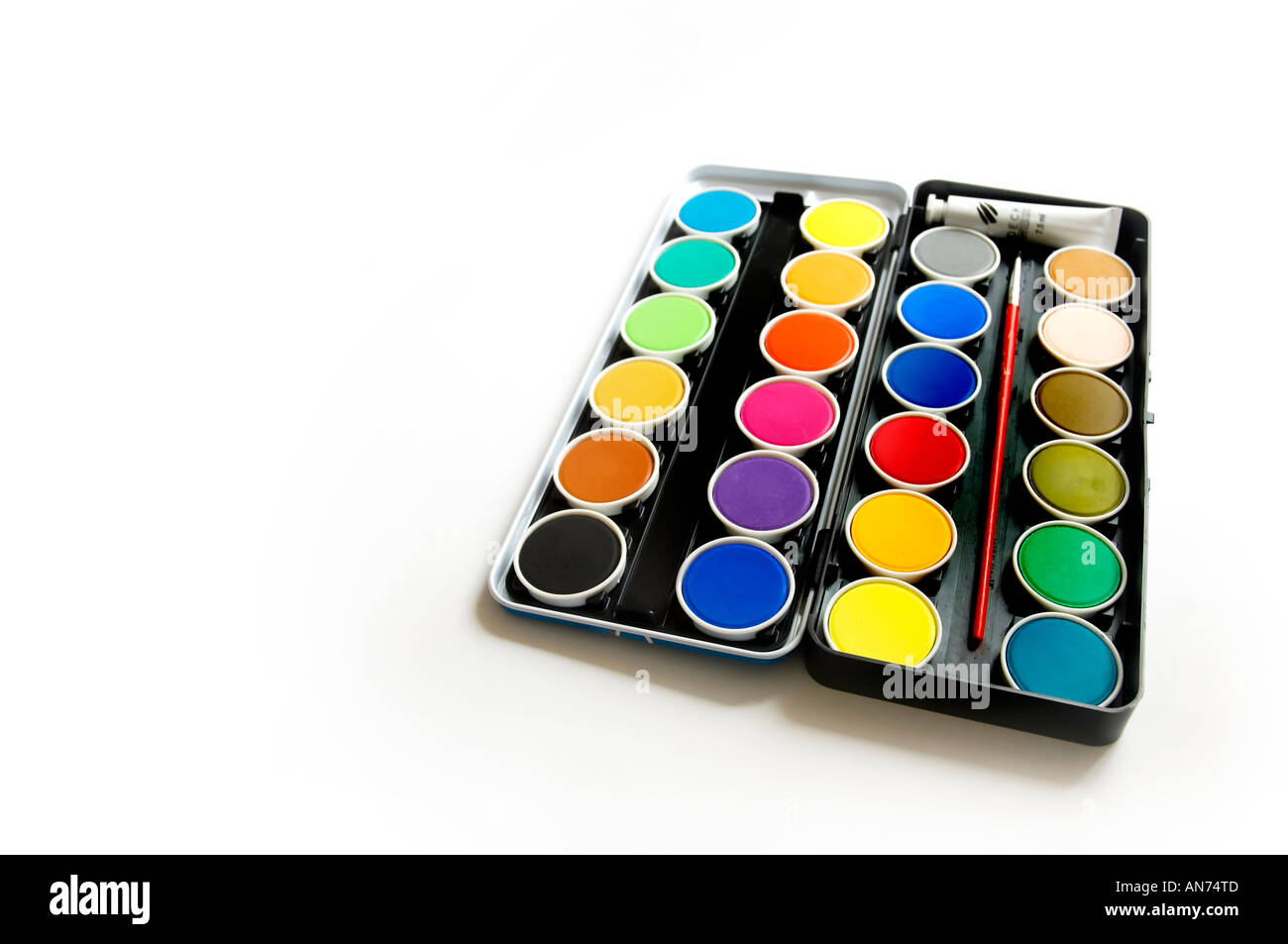 Isolated watercolour paints on white background Stock Photo - Alamy