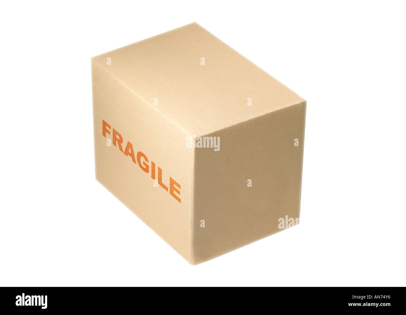 Cardboard box with text Fragile Stock Photo - Alamy