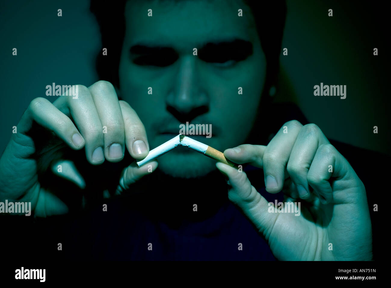 Man quitting smoking Stock Photo - Alamy