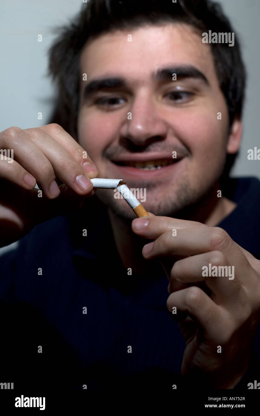 Man quitting smoking Stock Photo - Alamy