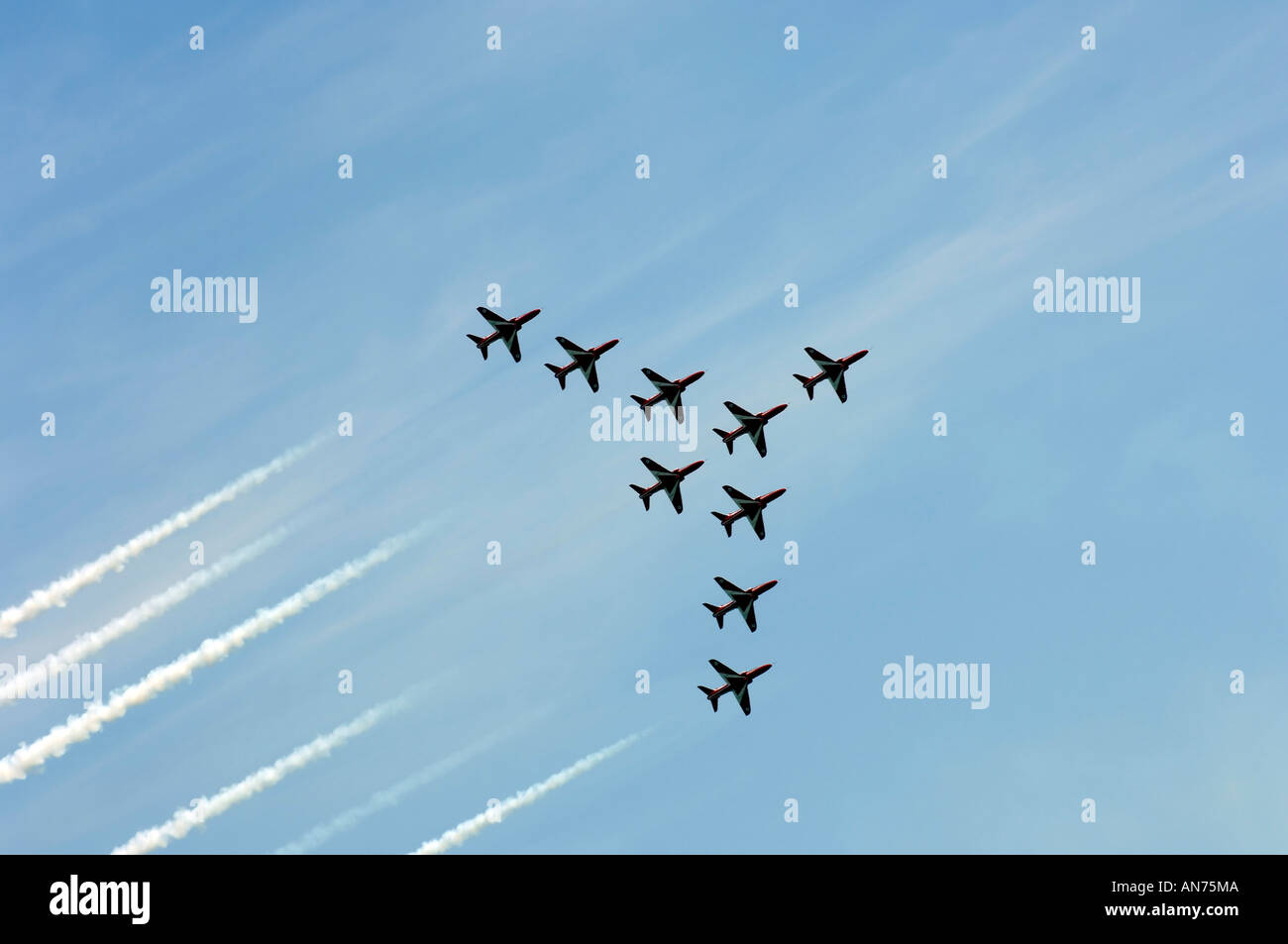 The red arrows UK flight display team Stock Photo - Alamy