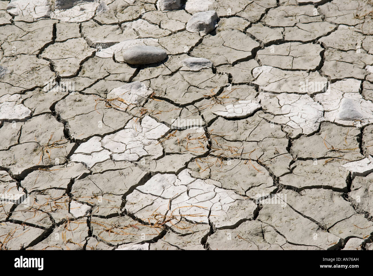 Dry lake bed at the Blue Lakes of New Zealands Tasman Valley, now ...