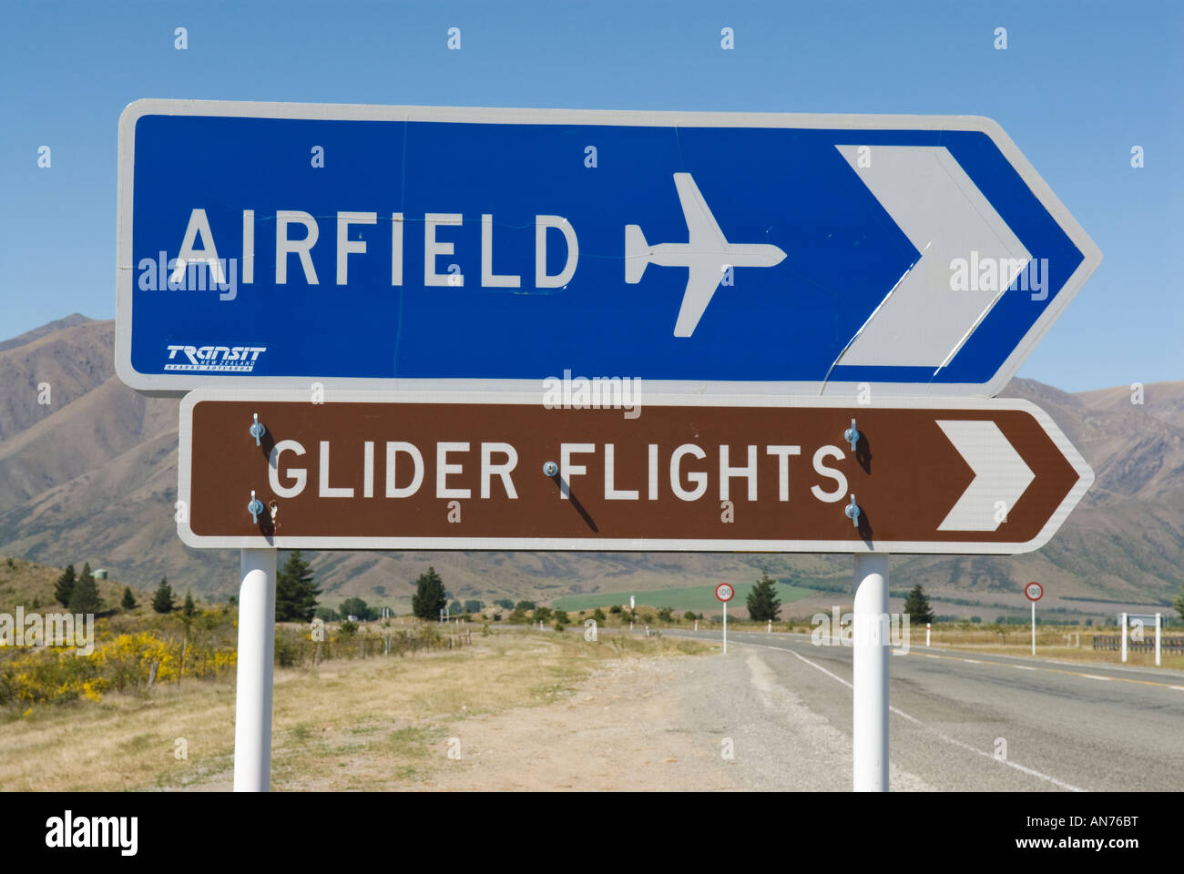 Glider flights sign at the world renowned Oamara gliding centre Stock ...