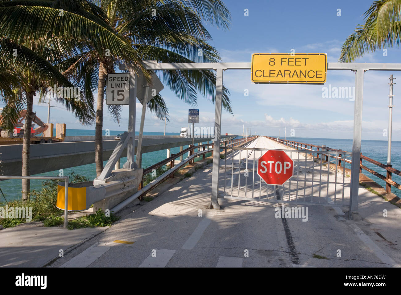 Entrance old bridge Pigeon Key bridge The Keys Florida USA Stock Photo ...