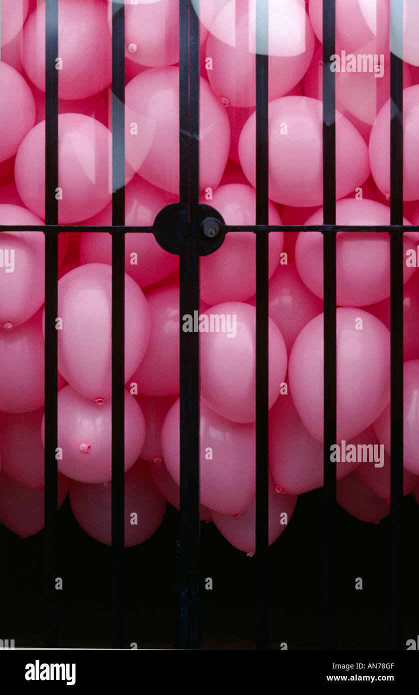 BALOONS behind bars are ready for release at SANTA BARBARA MUSEUM OF ...