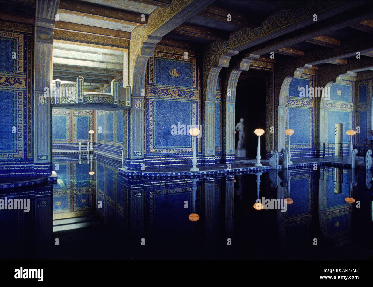 The beautifully tiled indoor pool at HEARST CASTLE which was built by ...
