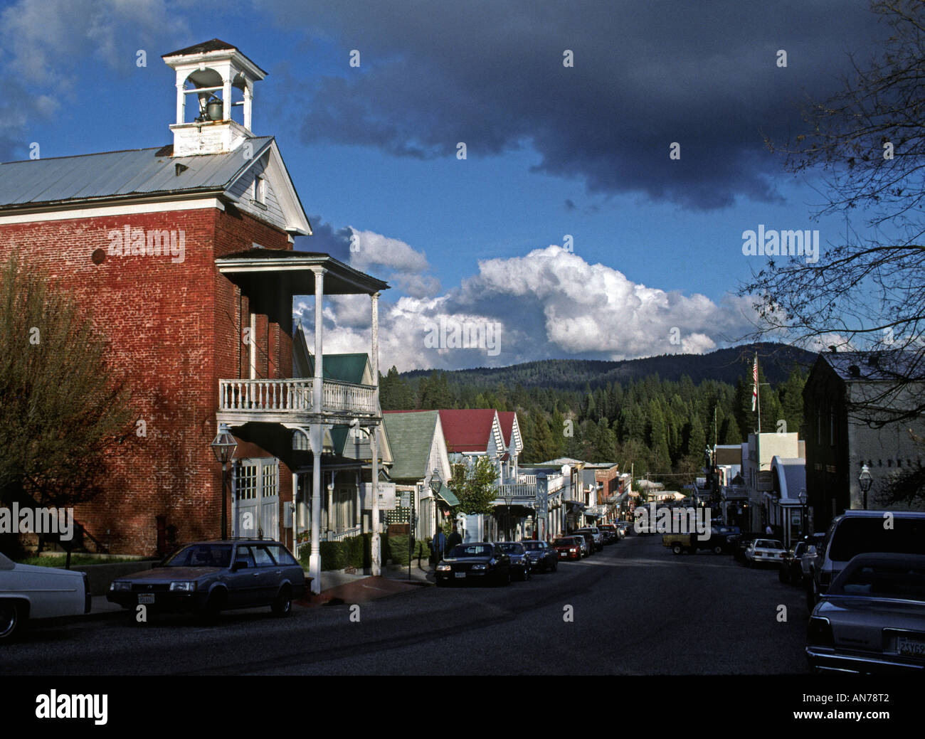Historical BELL TOWER in NEVADA CITY which was once a mining town in ...
