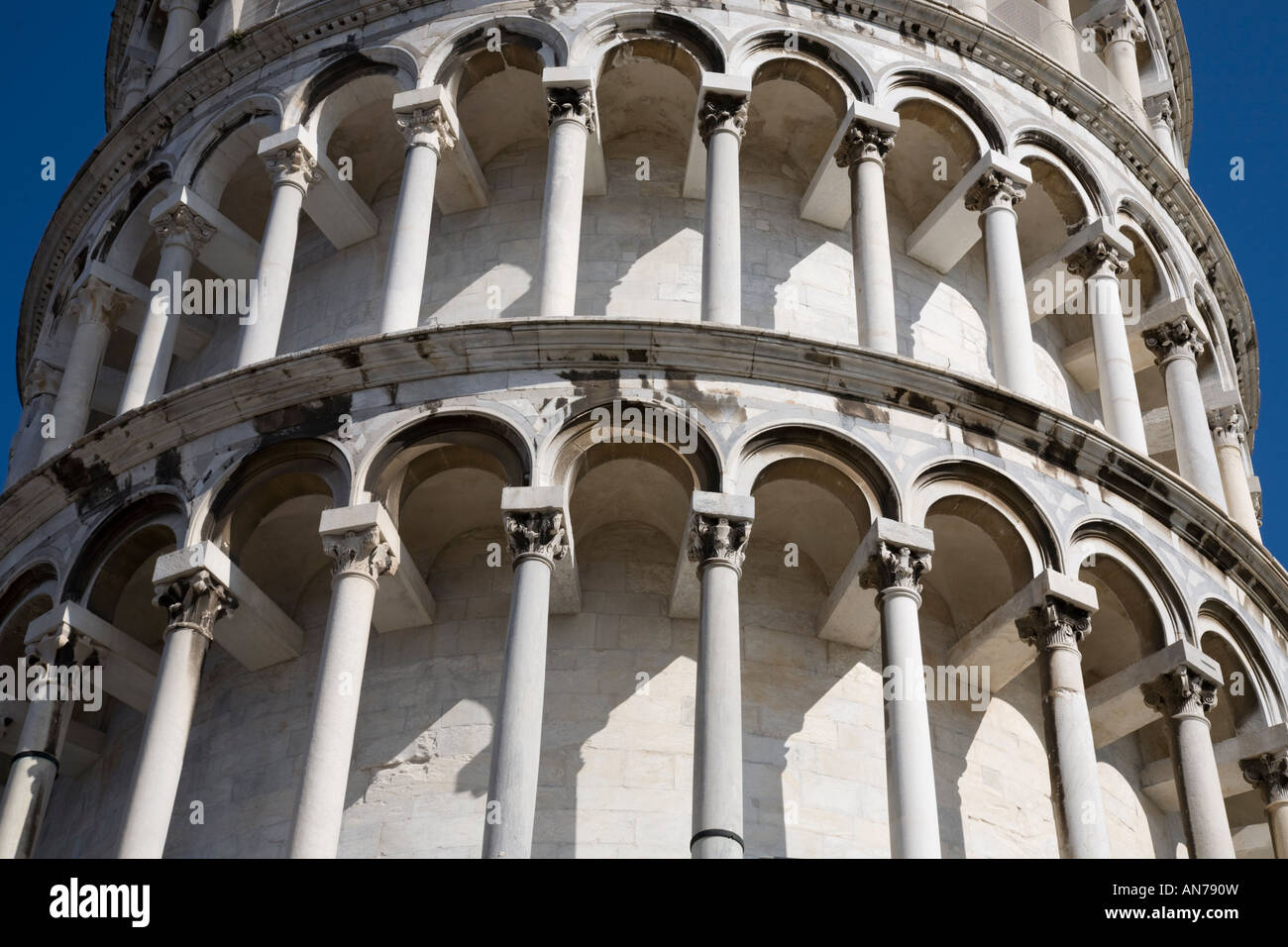 Marble Columns of the Leaning Tower of Pisa Stock Photo - Alamy