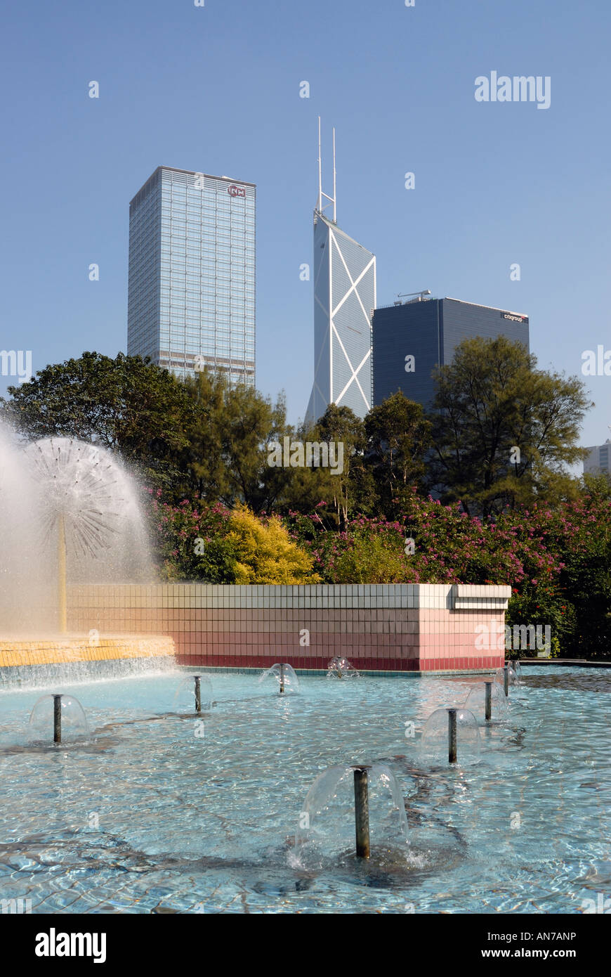 Hong Kong Botanical Gardens with high rise buildings Stock Photo - Alamy