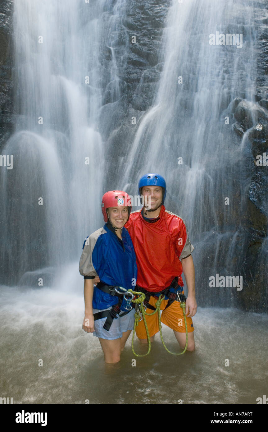Waterfall rappelling costa rica hi-res stock photography and images - Alamy