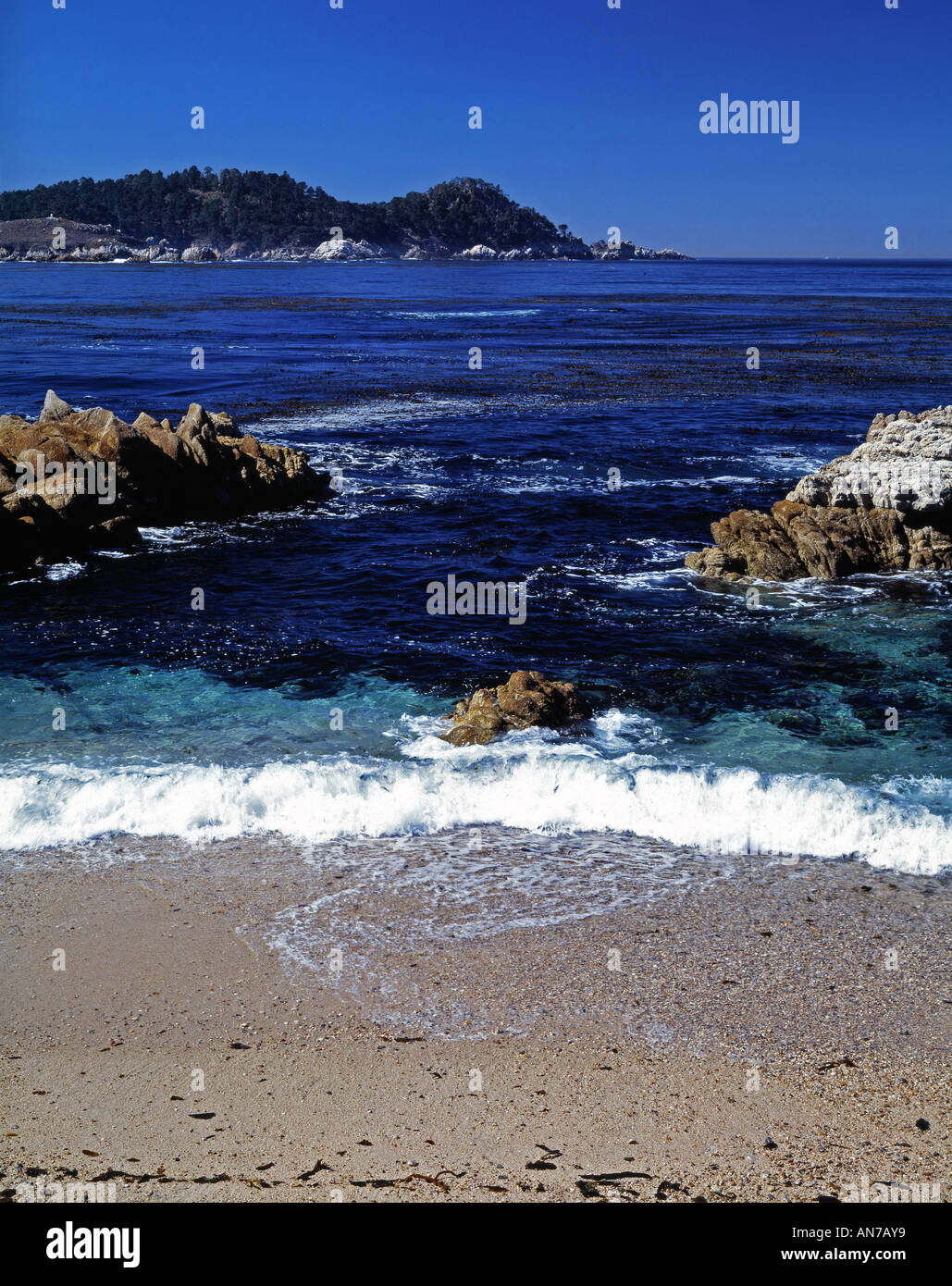 WAVES crash on SOUTH CARMEL RIVER BEACH just north of POINT LOBOS STATE ...