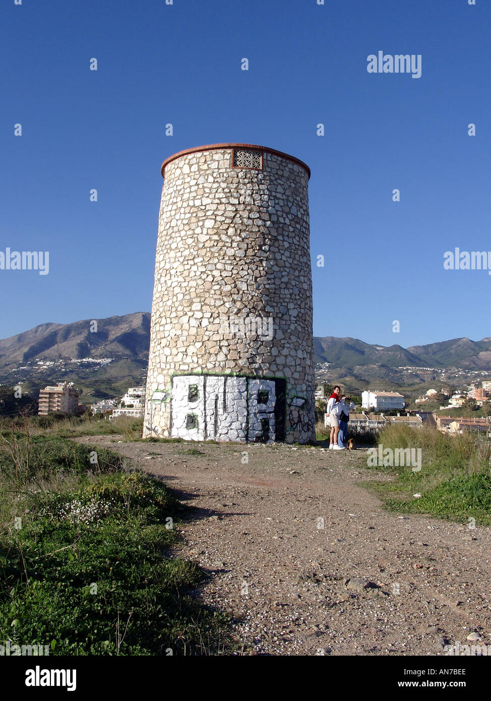 Graffiti on Tower Torreblanca Fuengirola Costa Del Sol Spain Stock ...