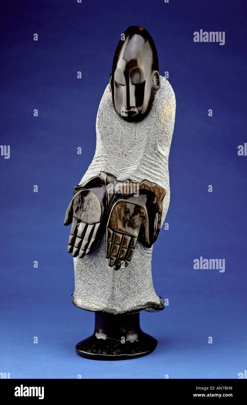 SCULPTURE of OPEN HANDED MAN Spring Stone by GEDION NYANHONGO Shona ...