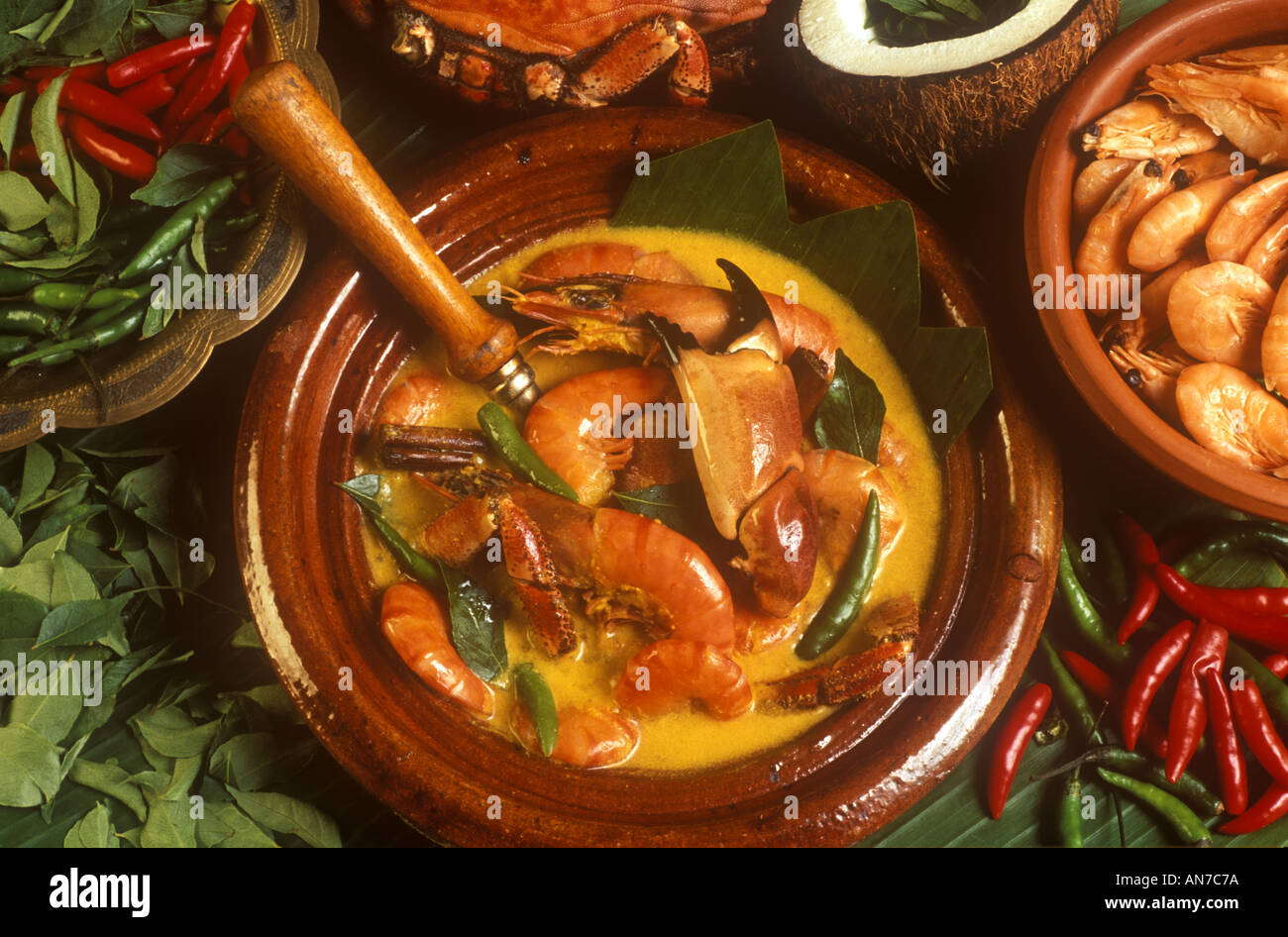 Sri Lanka Food Devilled Seafood curry Stock Photo - Alamy