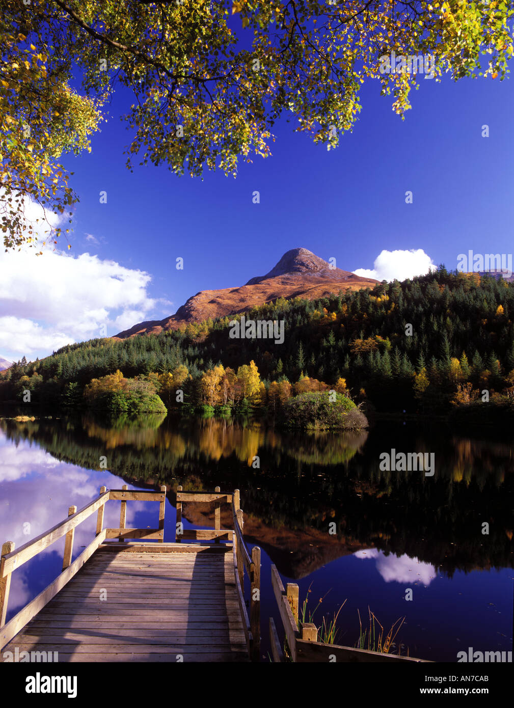 Scotland Highlands Glencoe lochan with the pap of Glencoe Stock Photo ...