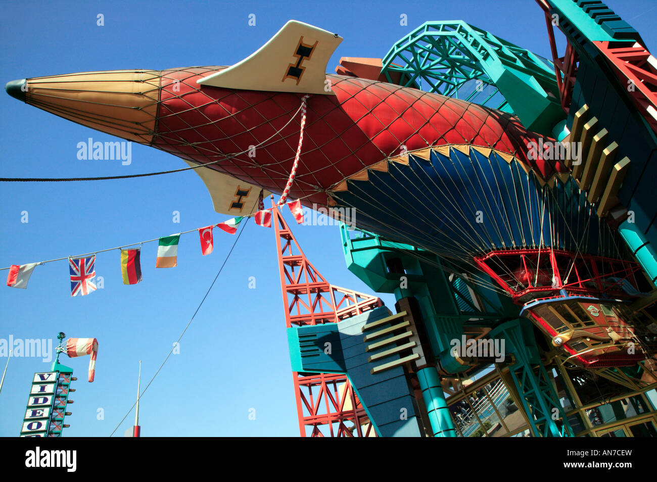 Close-up view of a model of the Hyperion Air Ship, Disneyland Paris ...