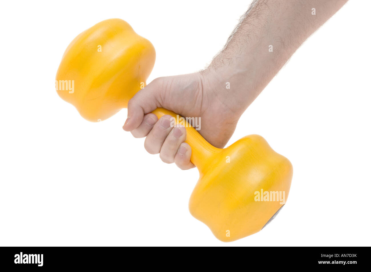 Hand holding weights Stock Photo - Alamy
