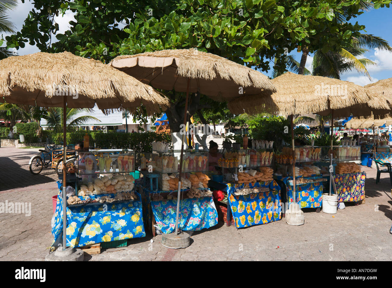 Stall on Seafront in Resort Centre, Playa del Carmen, Riviera Maya ...