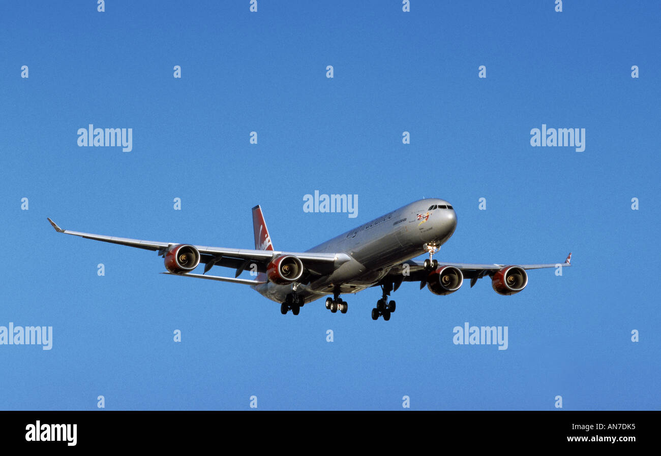 Virgin Atlantic Airbus 340-600 series four engine long range wide body ...
