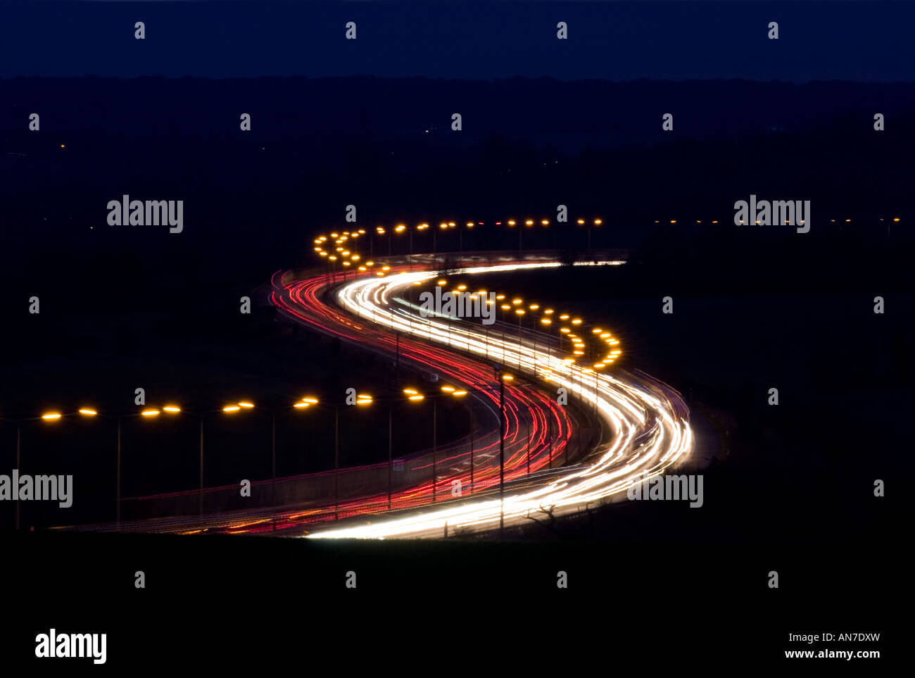 M25 motorway in Essex at night Stock Photo - Alamy