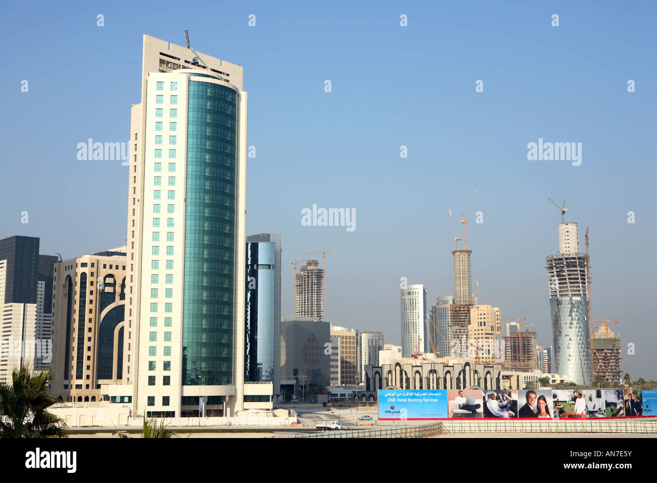 The West Bay high rise construction area in Doha Qatar Stock Photo - Alamy