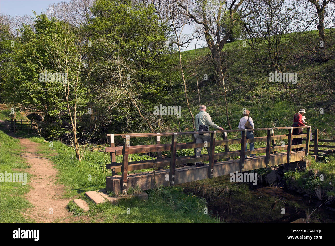 Walkers on the Edgworth Heritage Trail in Lancashire Stock Photo - Alamy