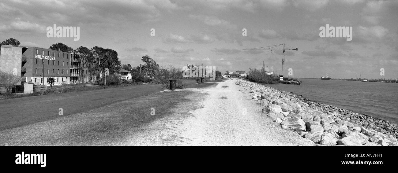 New Orleans six months after hurricane Katrina Mississippi River levee ...