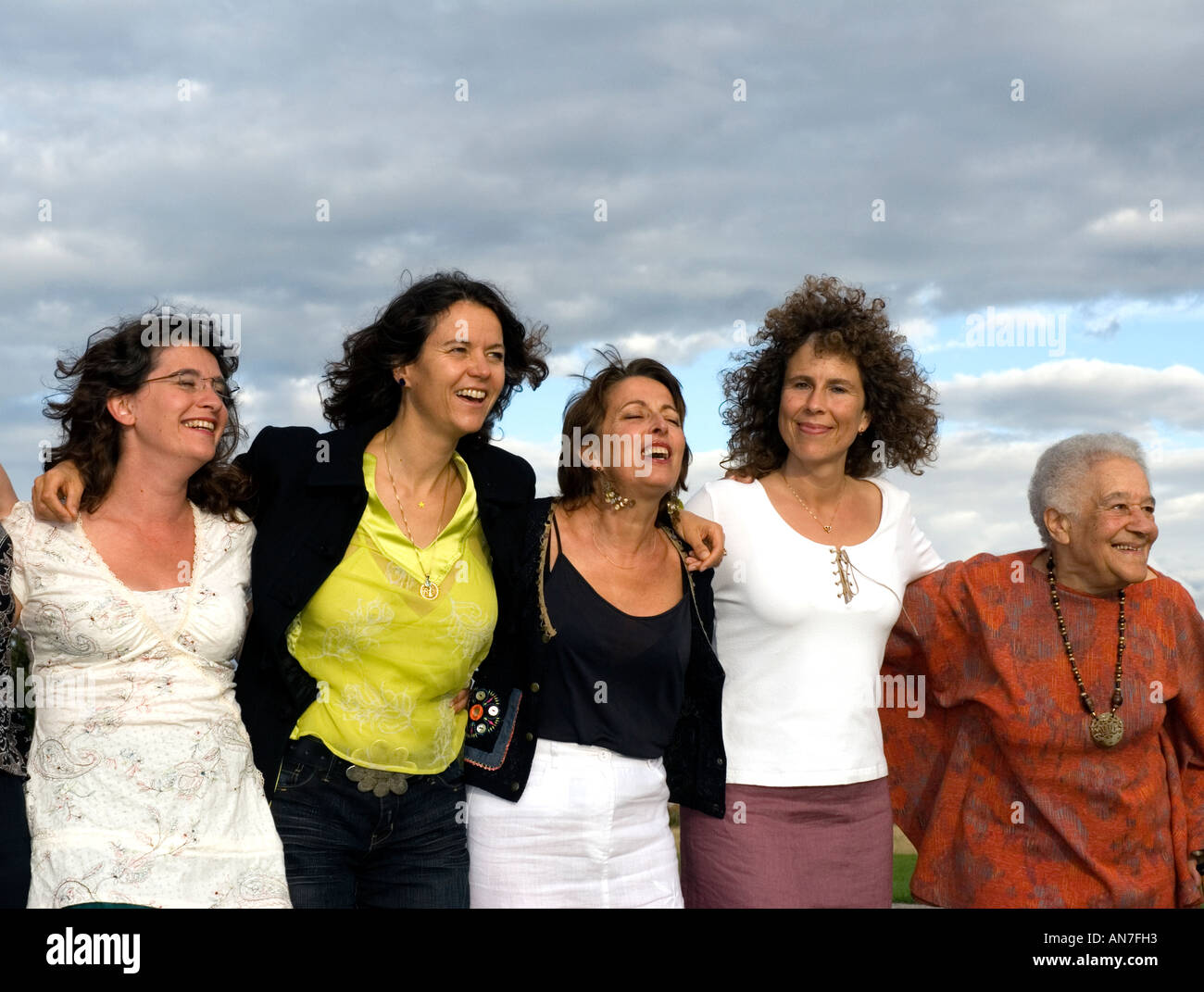 Women linking arms together Richard Moss seminar Poulstone Court ...