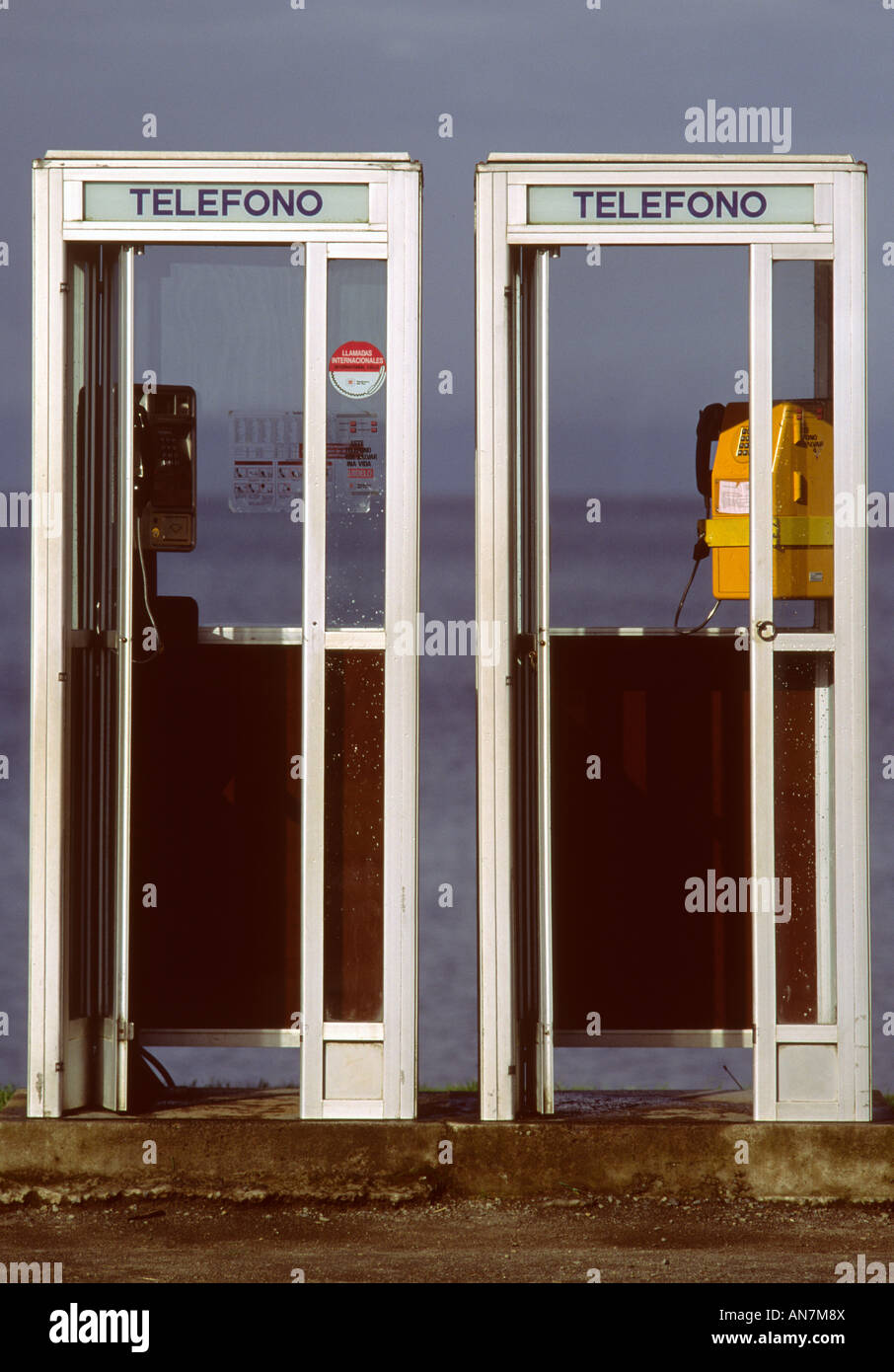A pair of pay phone booths Chile Stock Photo - Alamy