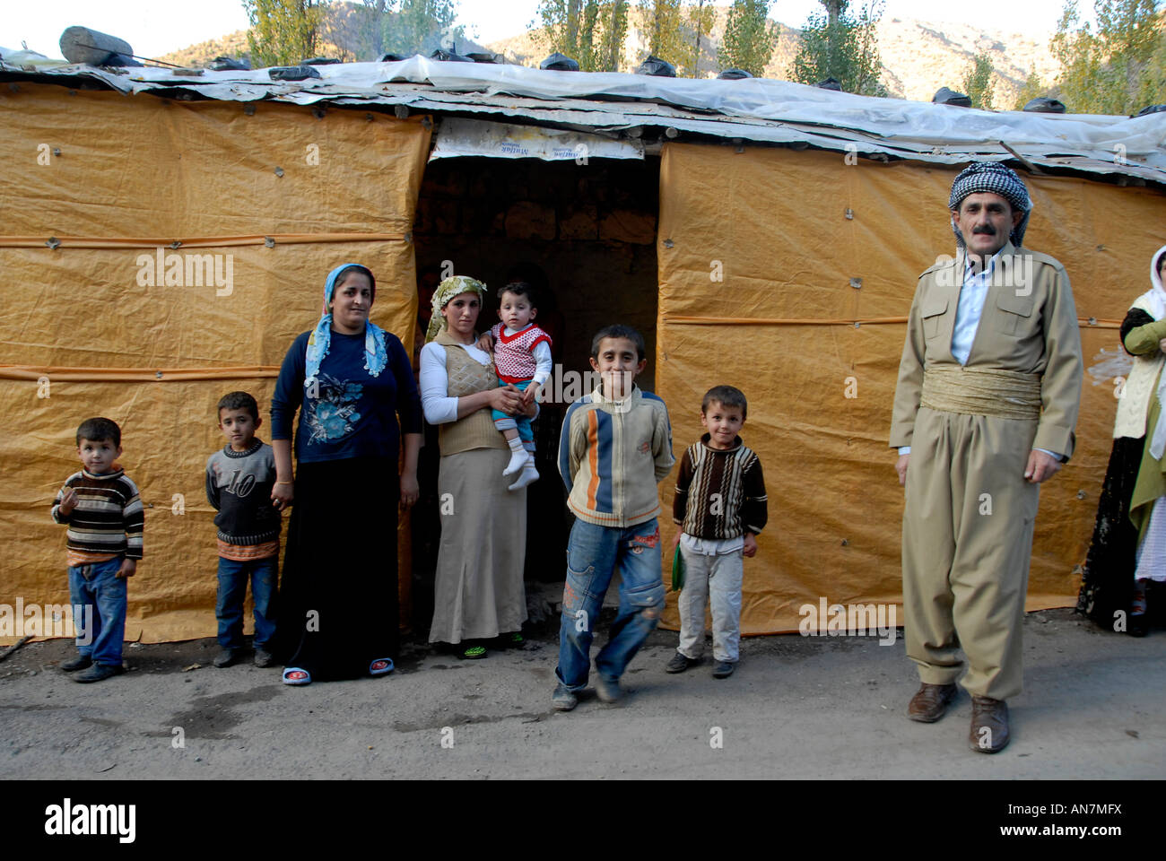 Kurdish villager in traditional clothing. Hakkari town near the Turkish ...