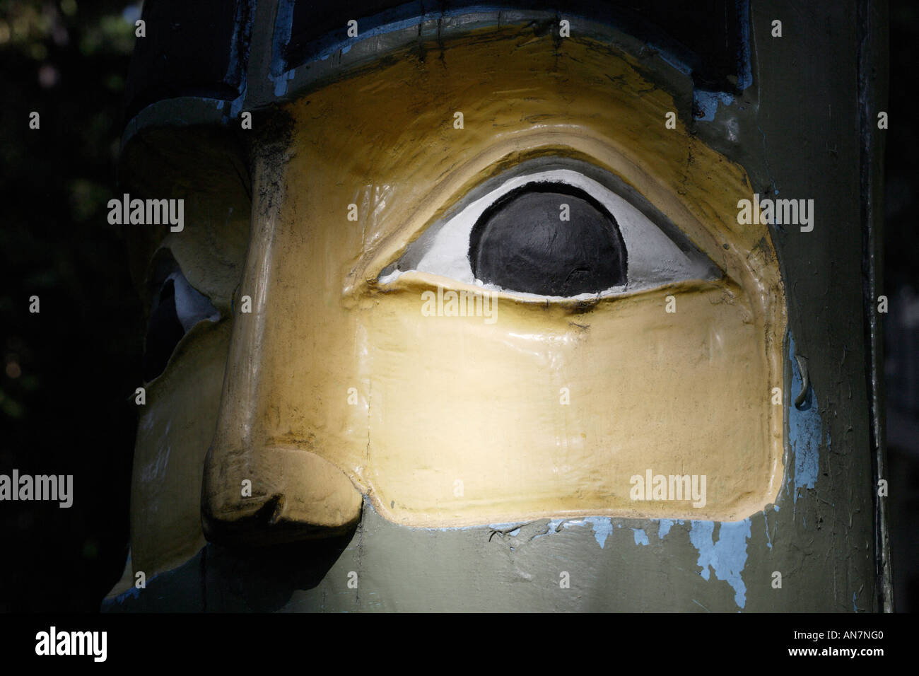 Eye of Totem pole Stock Photo - Alamy