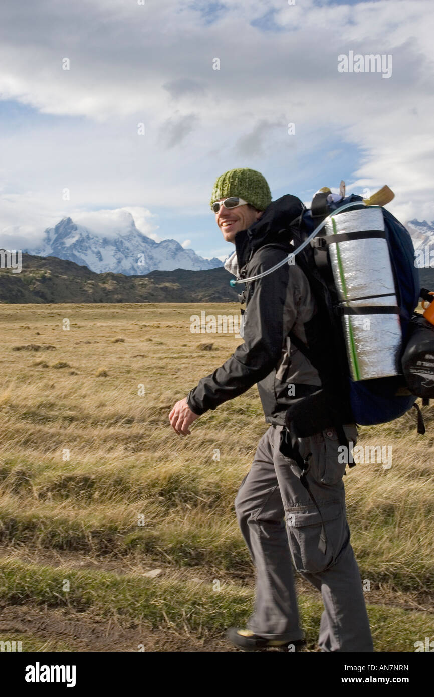 Male Hiker with Backpack Stock Photo - Alamy