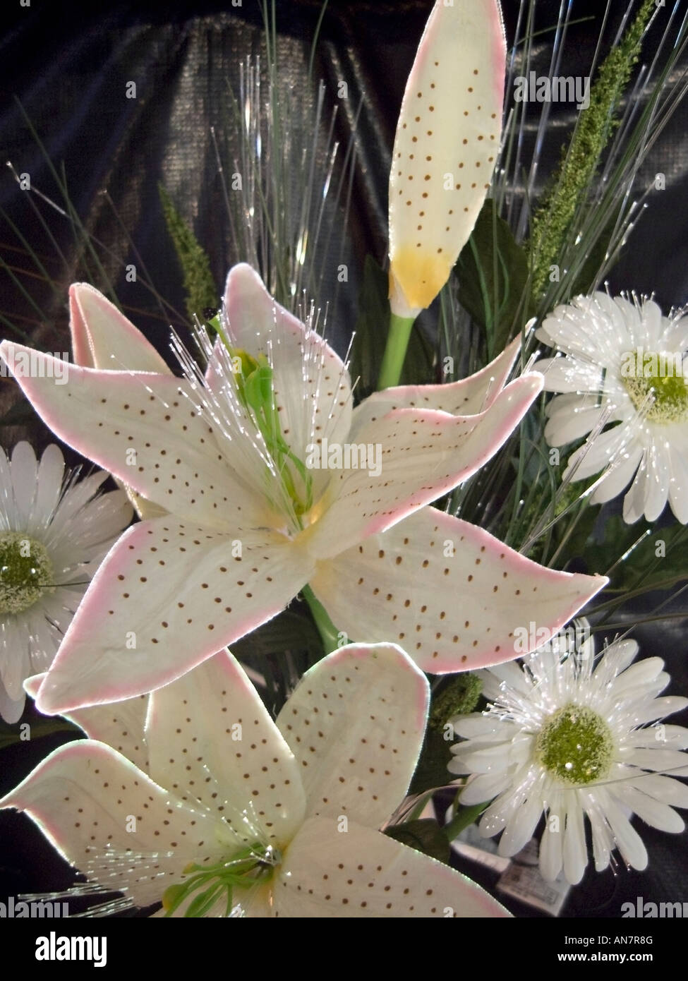 Christmas light decoration in the shape of a lily Stock Photo - Alamy