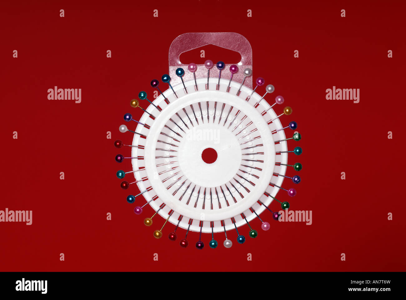Circular plastic pin holder Stock Photo - Alamy