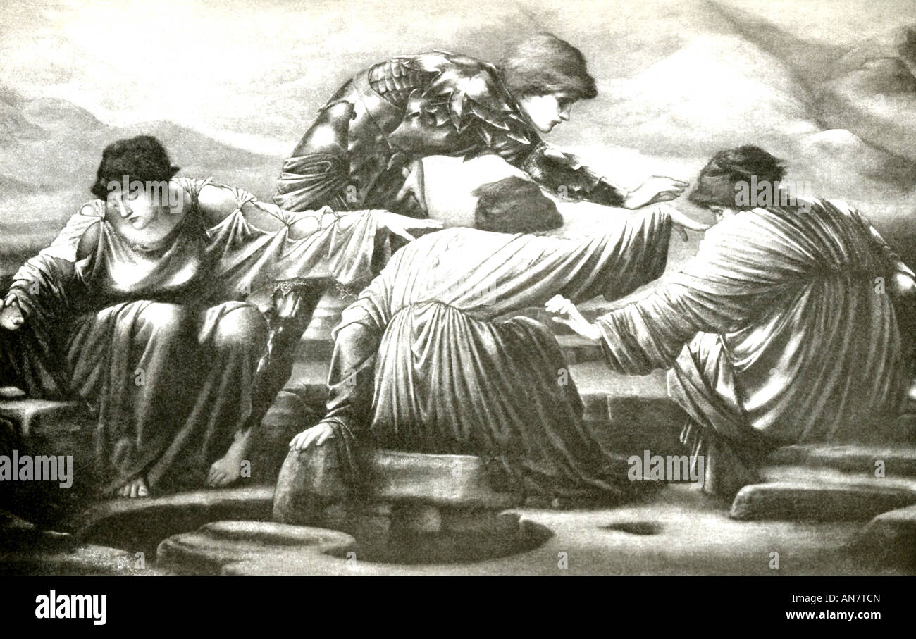 Perseus snatches the eye of the Graiae sisters Stock Photo - Alamy