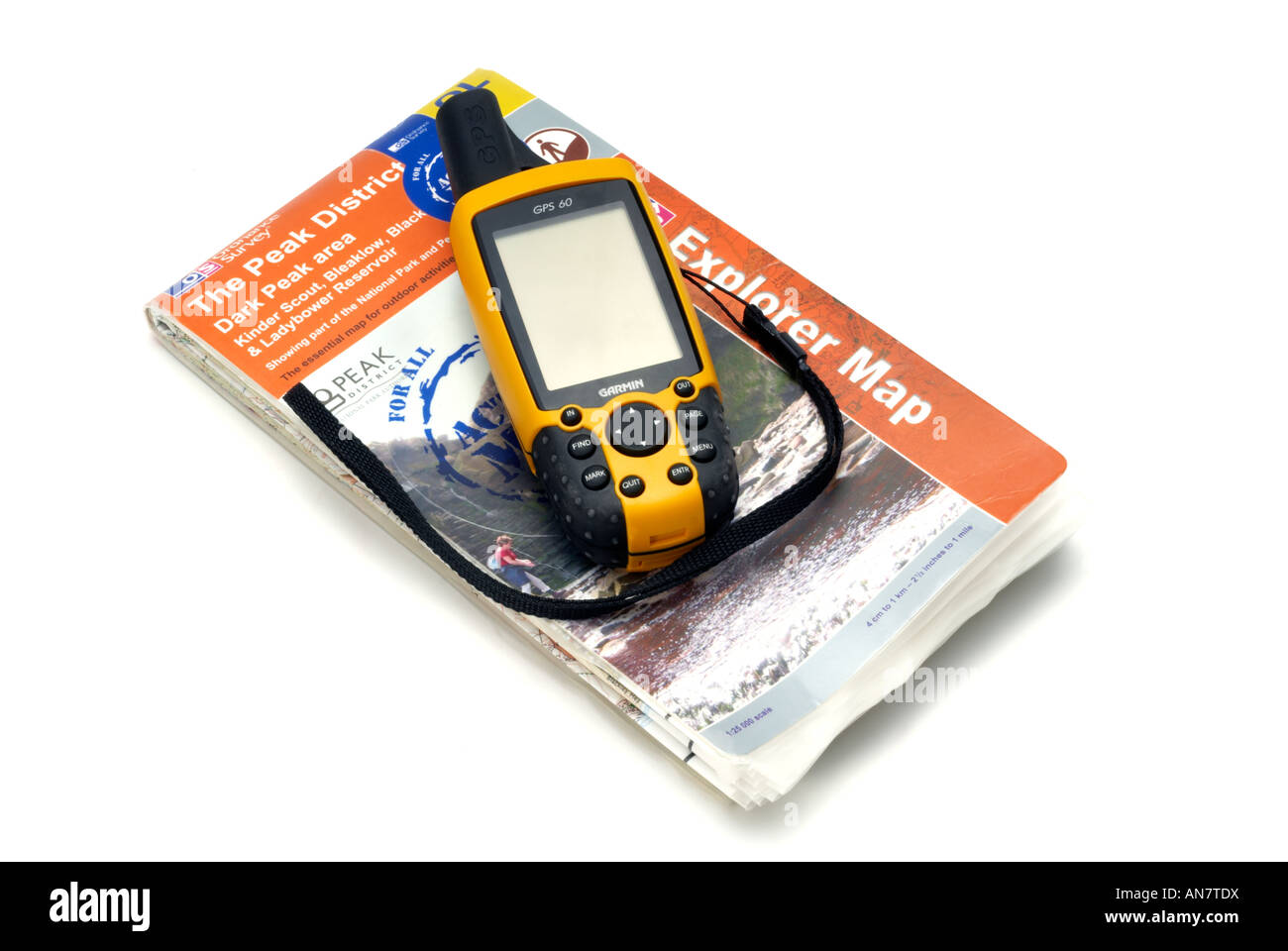 Map and gps unit Stock Photo - Alamy